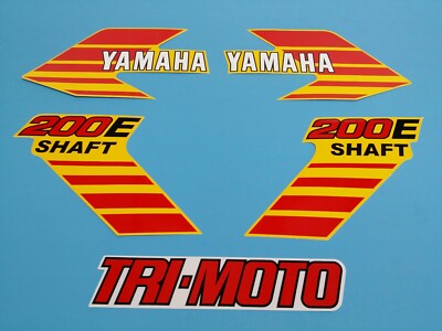 YAMAHA YTM200EL YTM200 TRI-MOTO 1984 THREE WHEELER DECAL GRAPHIC SET(# ...