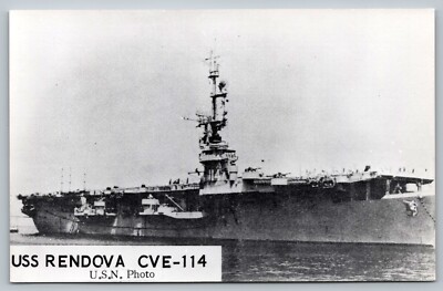 Postcard USS Rendova CVE-114 Navy Aircraft Carrier USN Photo Military ...
