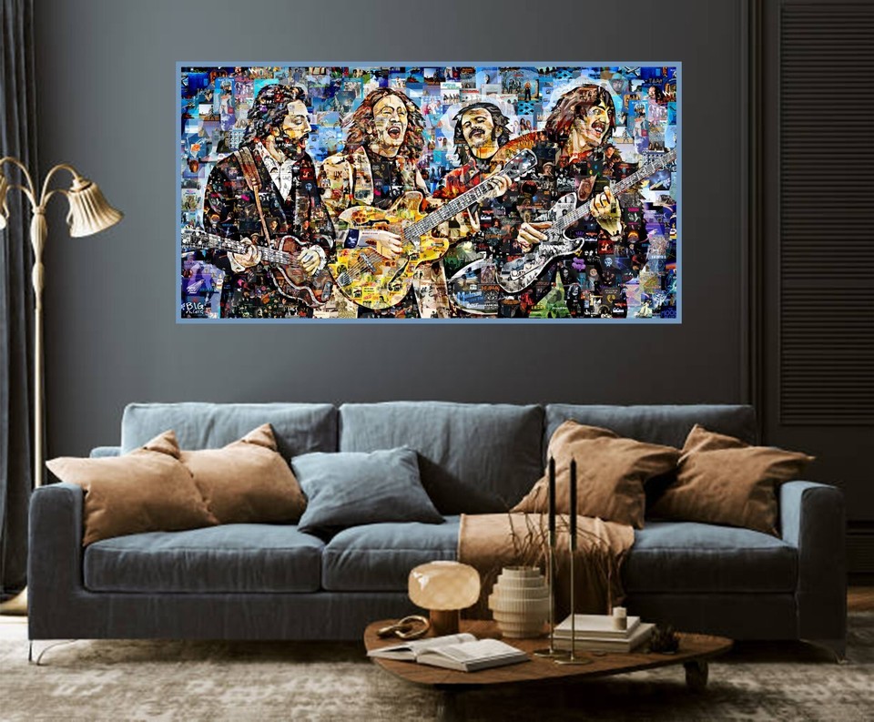 Art Collage Poster The Beatles Print Made Out Of Music Albums 1960-70th ...