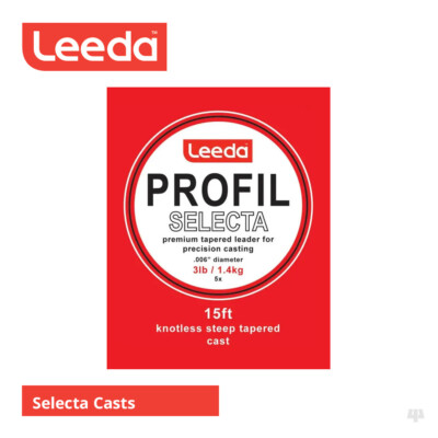 Leeda Profil Selecta 15ft Tapered Leaders / Tippets - Salmon Trout Fly ...