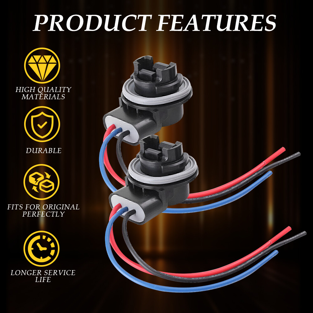 2pcs 3157 4157 3457 Socket Brake Signal Turn Light Wiring Harness Plug ...