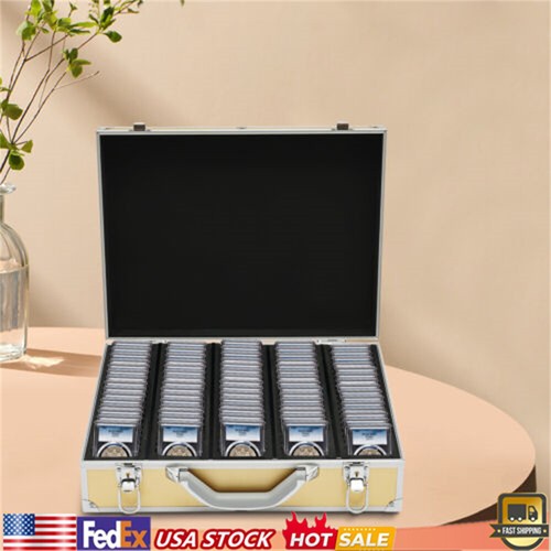 Aluminum Box For 100 NGC & PCGS Coin Slabs Holder Case +Lock Storage ...