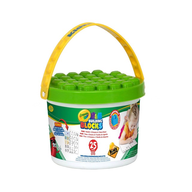 Crayola Kids@work Learn and Play 24pc Bucket of Blocks Colors Will Vary ...
