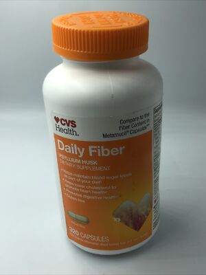 New CVS Health Natural Daily Fiber Dietary Supplement 320 Capsules | eBay