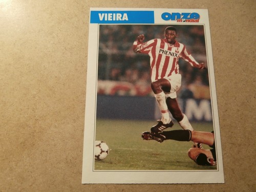 PATRICK VIEIRA, AS CANNES, RARE 1994 FOOTBALL ROOKIE CARD ONZE MONDIAL ...