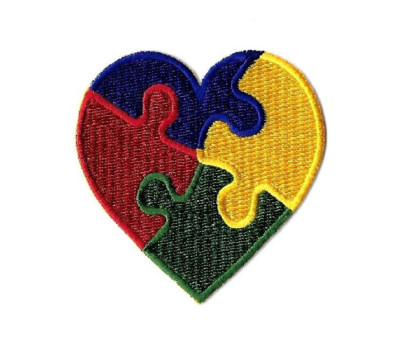 Autism Awareness Heart - Asperger's Syndrome - April - Embroidered Iron ...