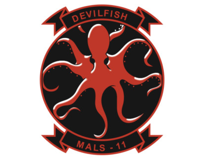4" us marine corps mals-11 marine aviation logistics devilfish decal ...