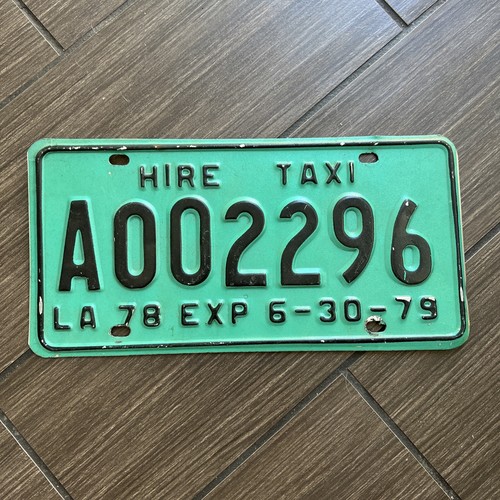 Vintage 1978 Louisiana Hire Taxi License Plate | eBay
