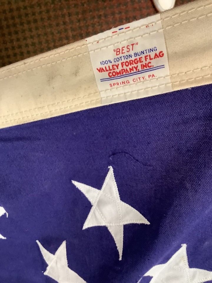 American Flag by Valley Forge Flag Co., PA USA, LARGE “Best” 113x56 ...