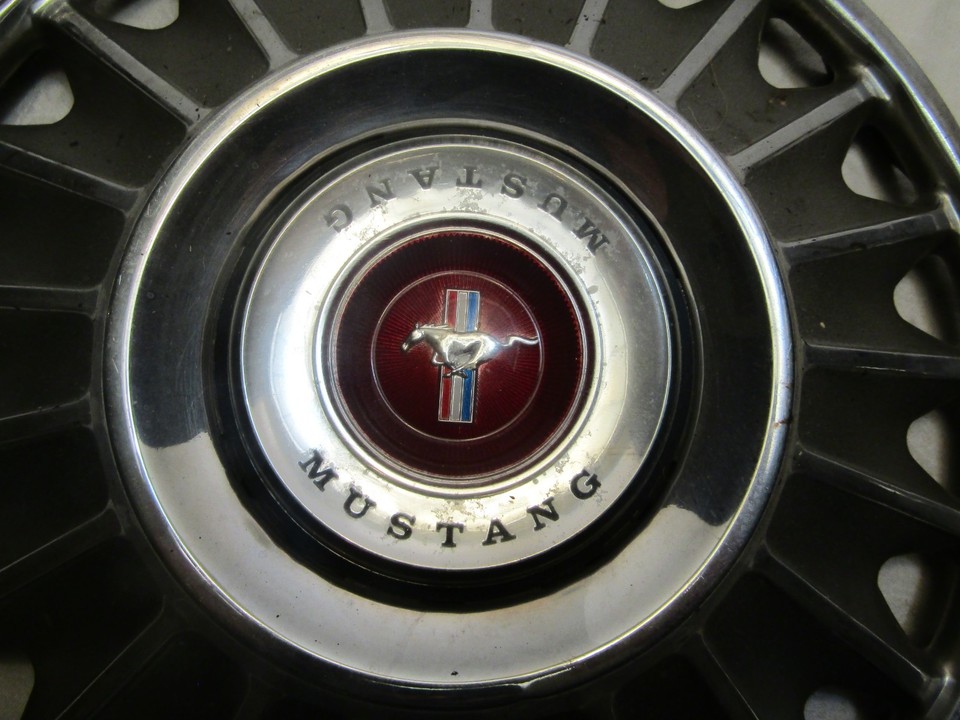 Set of 2 Vintage OEM Ford Mustang Classic Red Hubcaps Wheel Covers C72A ...