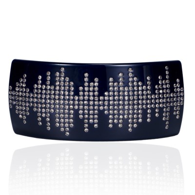 Geometric Peach Austrian Rhinestone Crystal Hair Clip Barrette Comb ...