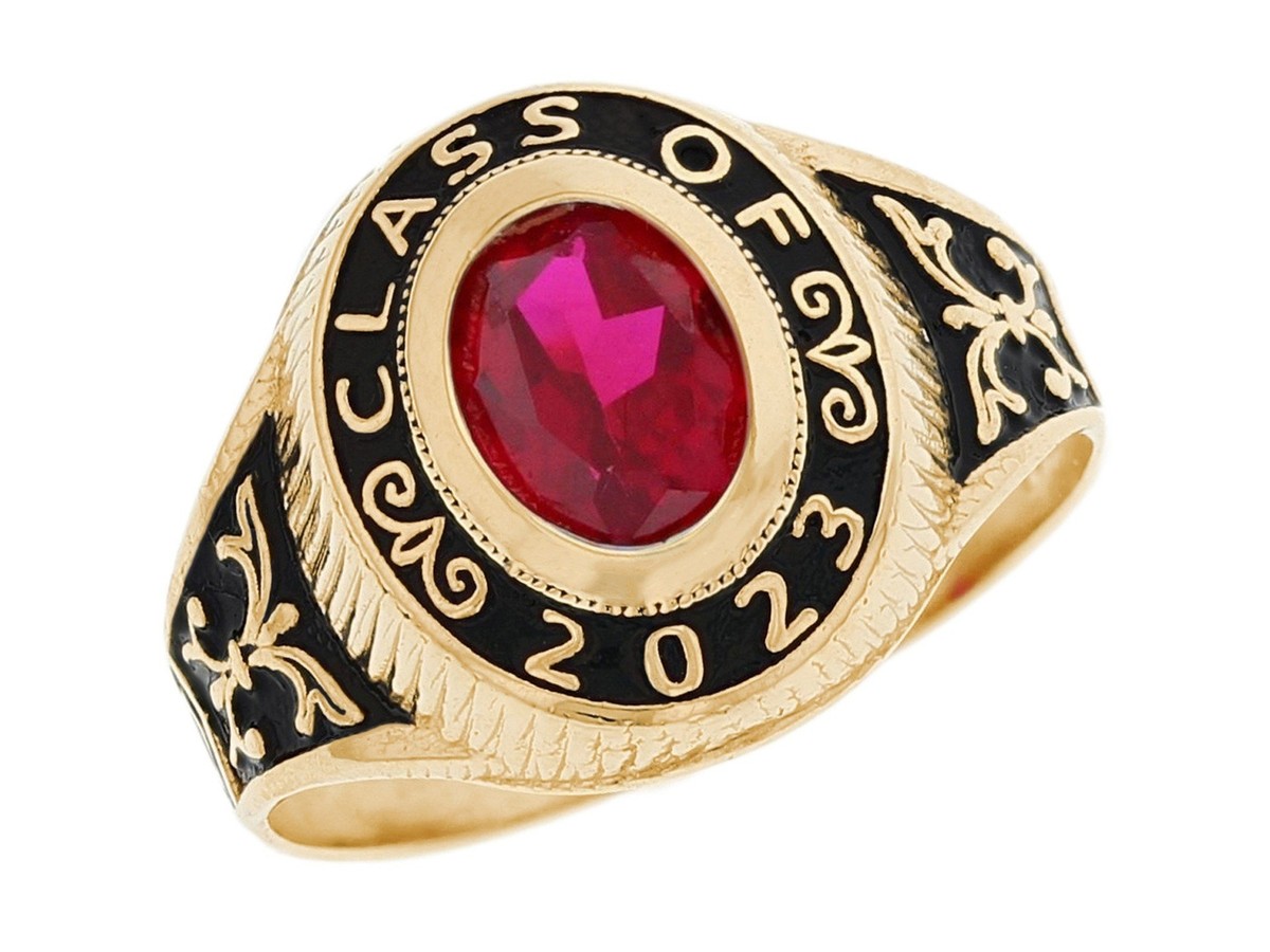 Women's Personalized Cushion-Cut Birthstone Class Ring