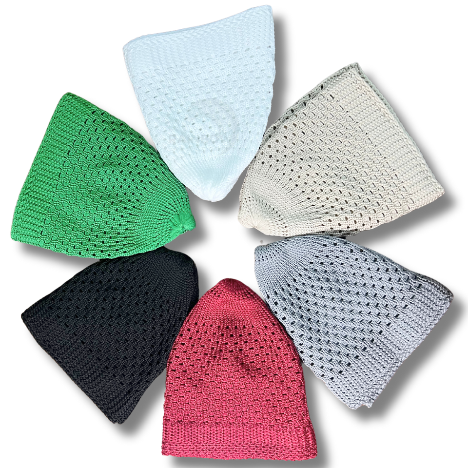 5 Pieces each pack and Free 1 Islamic Kufi Prayer Cap Men Muslims Namaz ...