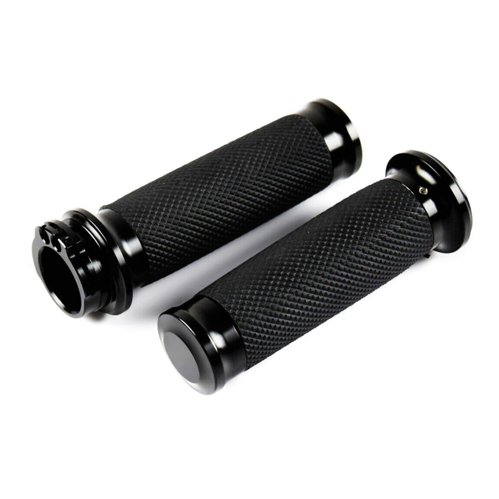 Motorcycle Black Hand Grips 1 Inch Handlebar Grips Universal Fit For ...