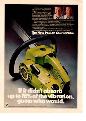 1975 POULAN SUPER XXV CHAIN SAWS PRINT AD, VINTAGE COLOR TOOL ...