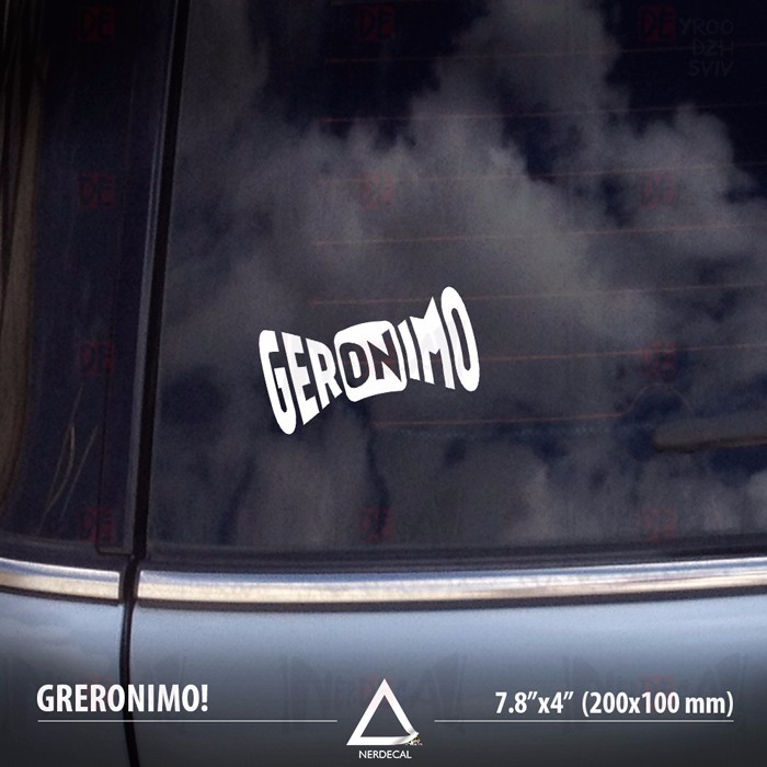 GERONIMO! 11th Doctor WHO bow-tie phrase tardis Car Laptop Vinyl ...