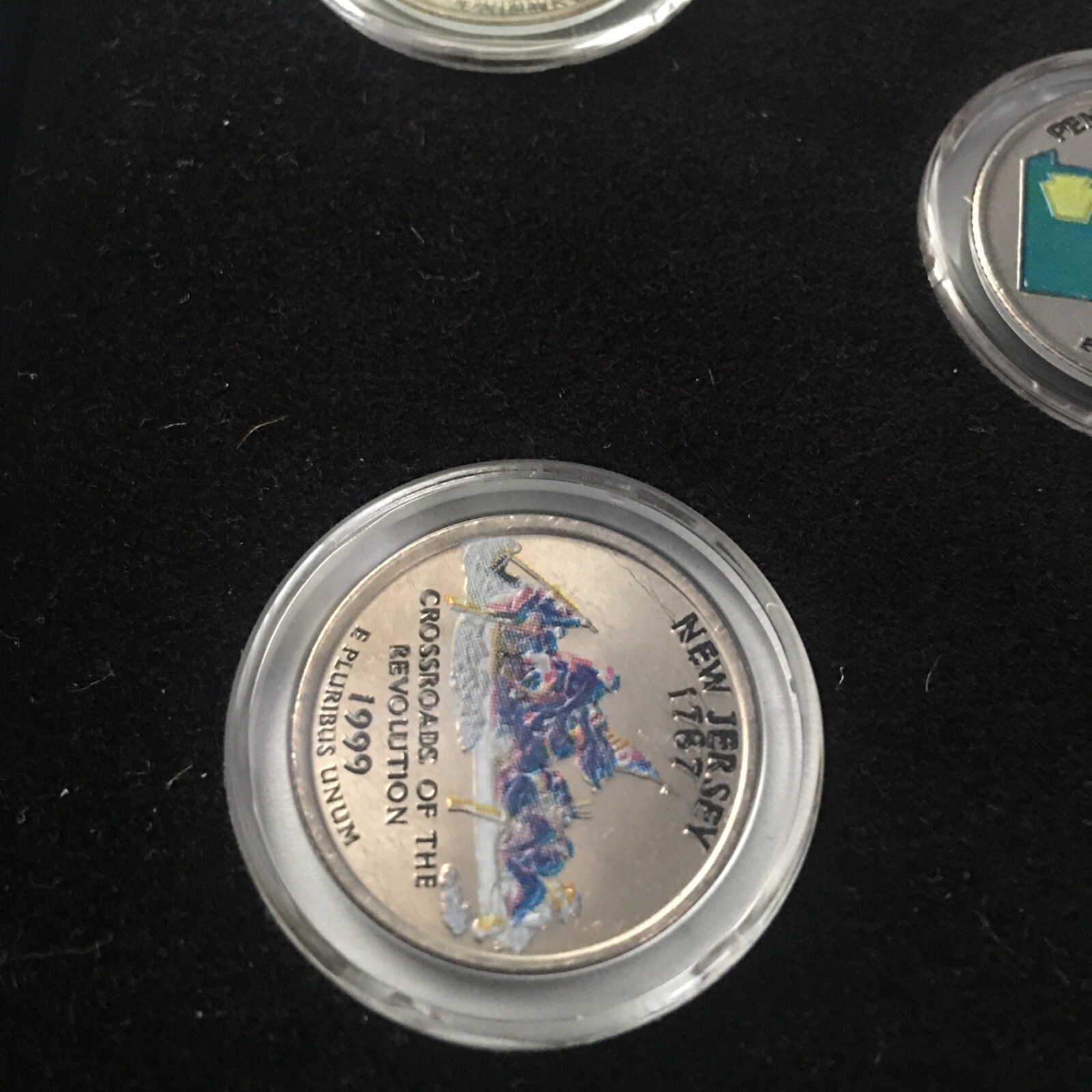 1999 US Statehood Quarters COLORIZED Legal Tender 5-Coin Complete Set w ...