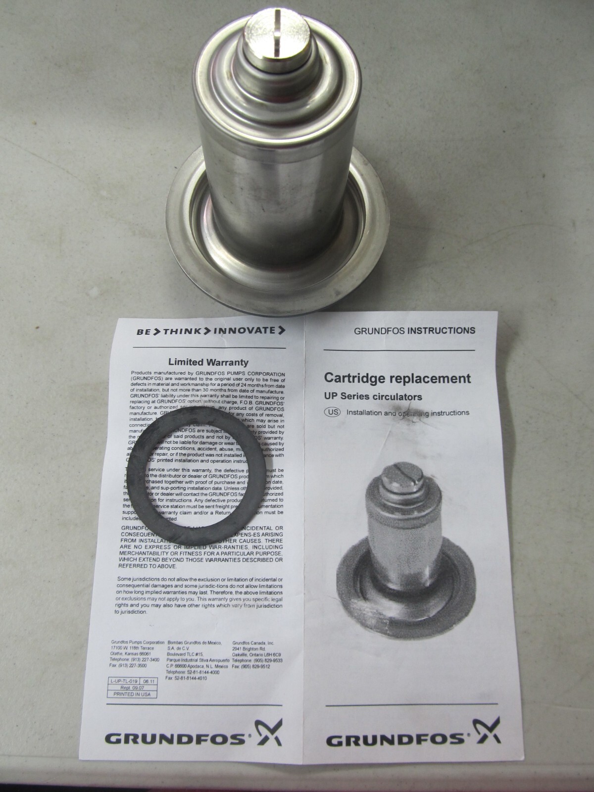 GRUNDFOS 526062 GRUNDFOS CARTRIDGE KIT FOR UP26-96 & UP29-99 115/230V ...