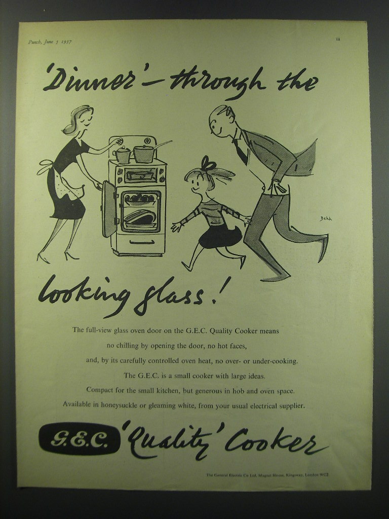 1957 GEC Cooker Ad - Dinner - through the looking glass | eBay