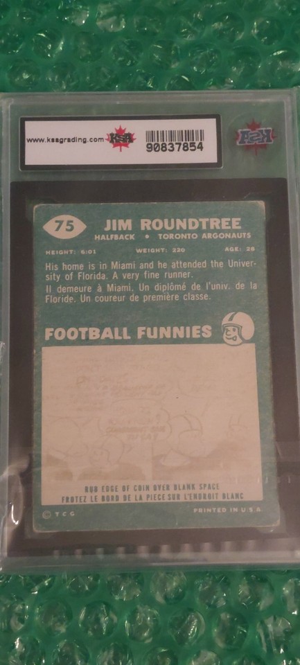 KSA 4 1960 Topps CFL #75 Jim Roundtree | eBay