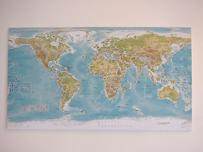 Extra Large World Map - with Self Assembly Frame 50 X 28 inch | eBay