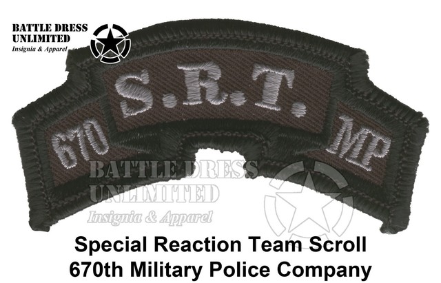 670th Military Police Company "SRT" Special Reaction Team tab patch (US ...