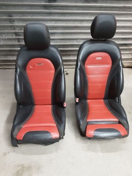 2016 MERCEDES BENZ C63S AMG RED AND BLACK FRONT SEATS SMALL RIP | eBay