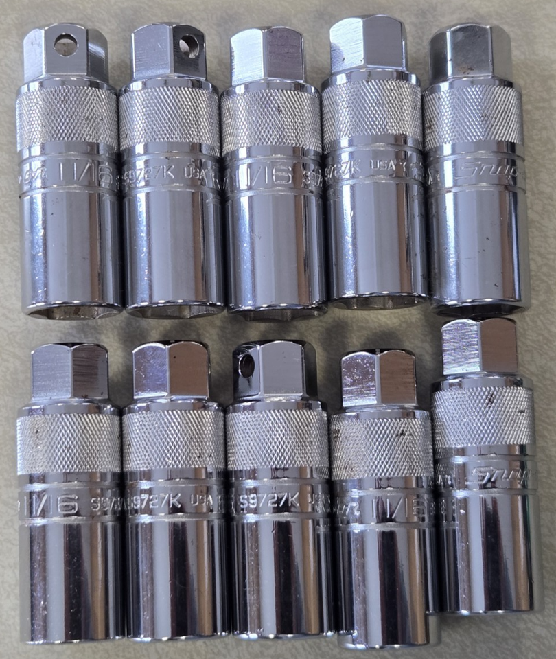 NOS Snap On S9727K 3/8 Inch Drive 11/16" Knurled Spark Plug Socket Bulk ...