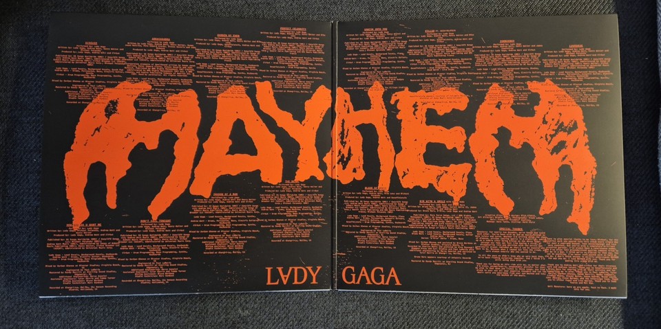 LADY GAGA Mayhem Split Orange and Black Liquid Vinyl Blood Records ...