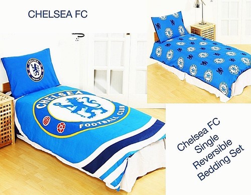 CHELSEA FC SINGLE BEDDING SET PILLOW CASE & QUILT COVER PULSE DUVET CFC ...