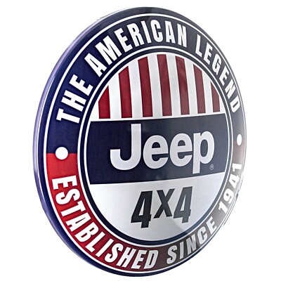 Jeep 4x4 Dome Sign, 15" Round Metal Sign, Game Room Decor, Man Cave ...