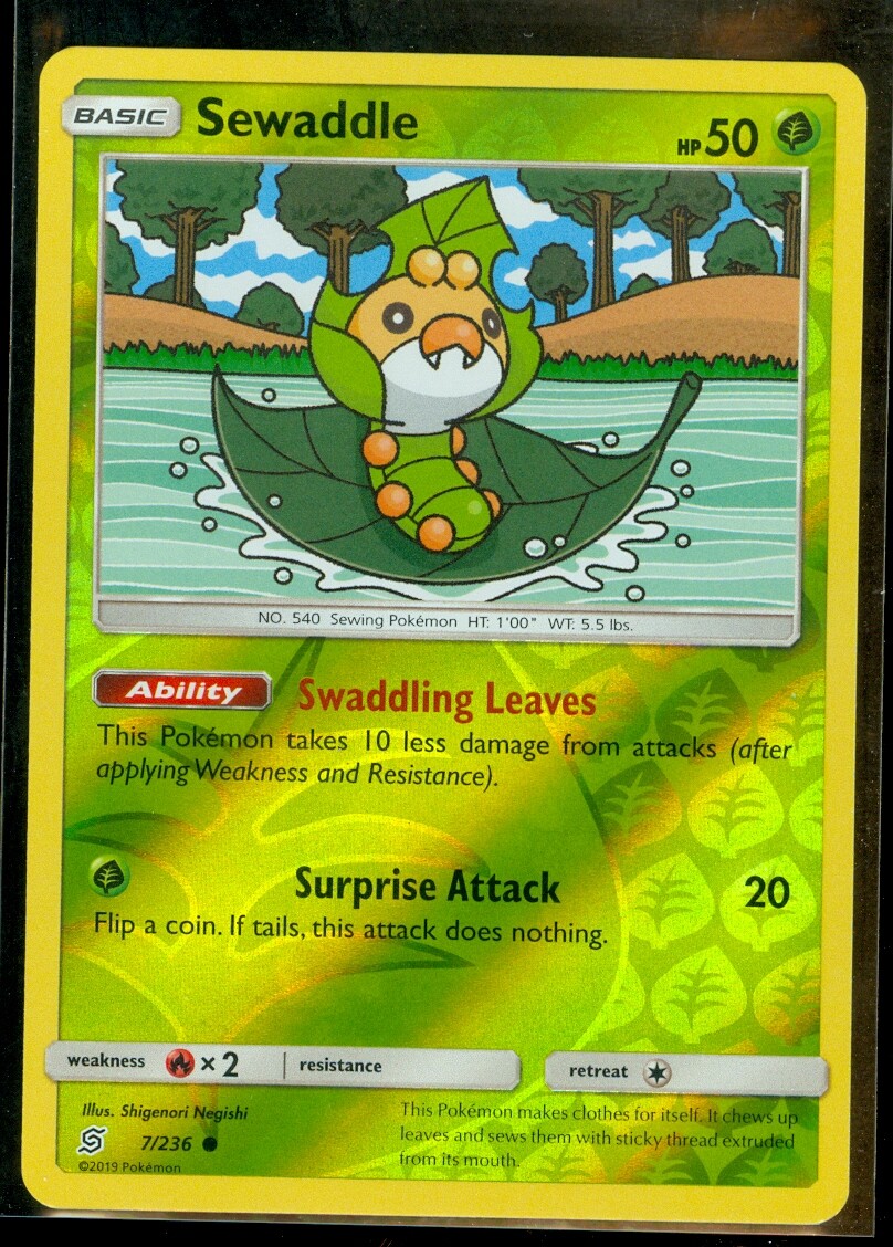 Pokemon SEWADDLE 7/236 Unified Minds Rev Holo - MINT | eBay