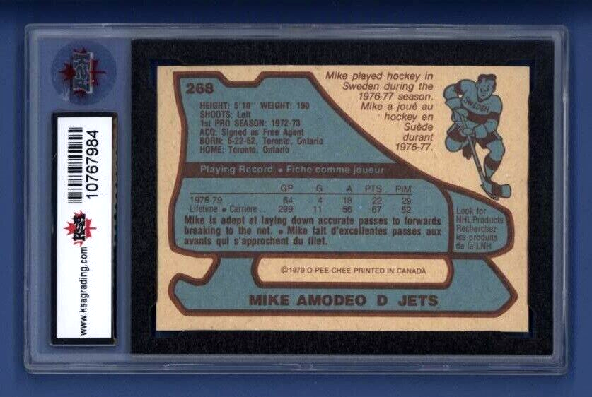 1979-80 O-PEE-CHEE #268 MIKE AMODEO KSA 8.5 NMM+ Winnipeg Jets | eBay