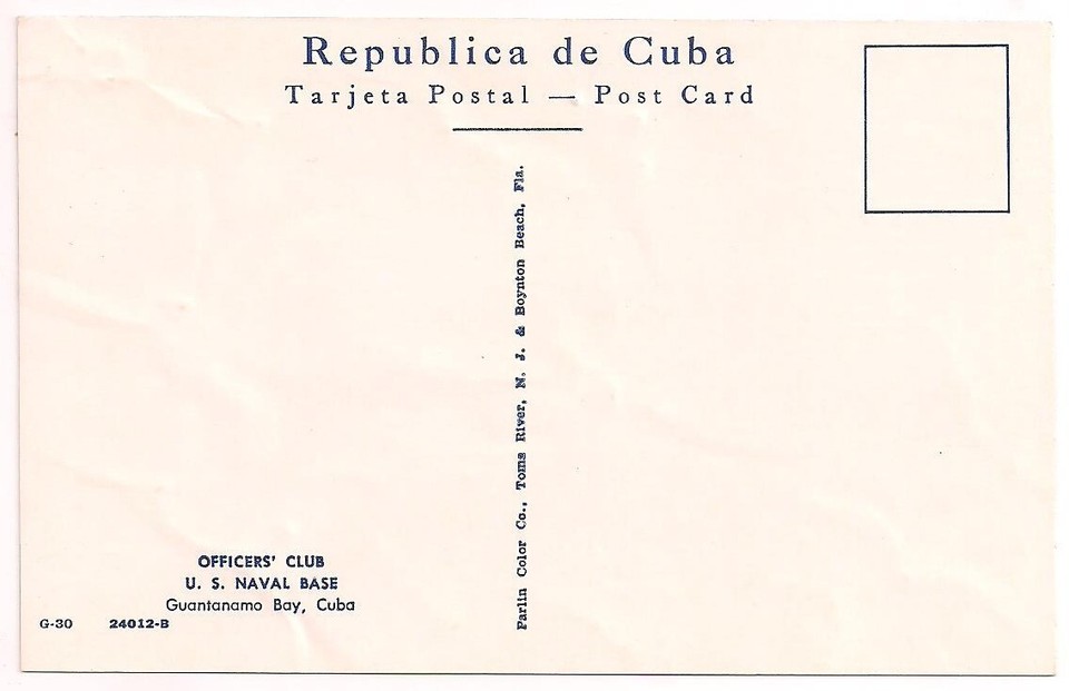 GUANTANAMO BAY, CUBA Postcard OFFICERS' CLUB @ U.S. NAVAL BASE/STATION ...
