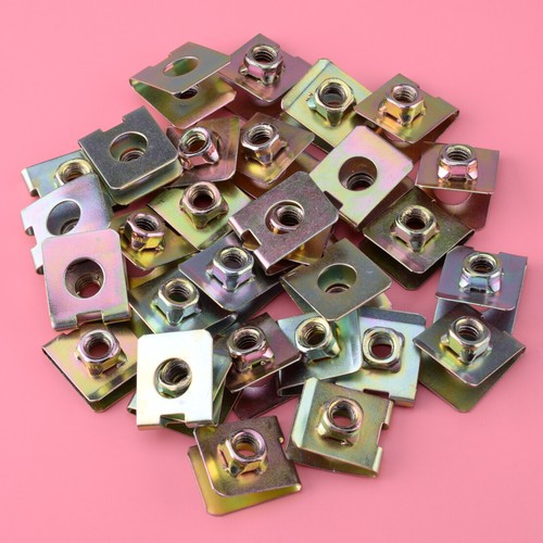 30x 6mm Hole Metal Rivets U-Type Clips Retainers Car Bumper Fastener ...
