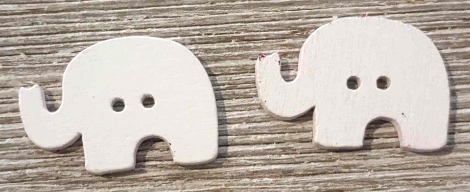 2 Blue Elephant Flower Buttons Sewing Crafting Wood 2 Hole 1 1/8" | eBay