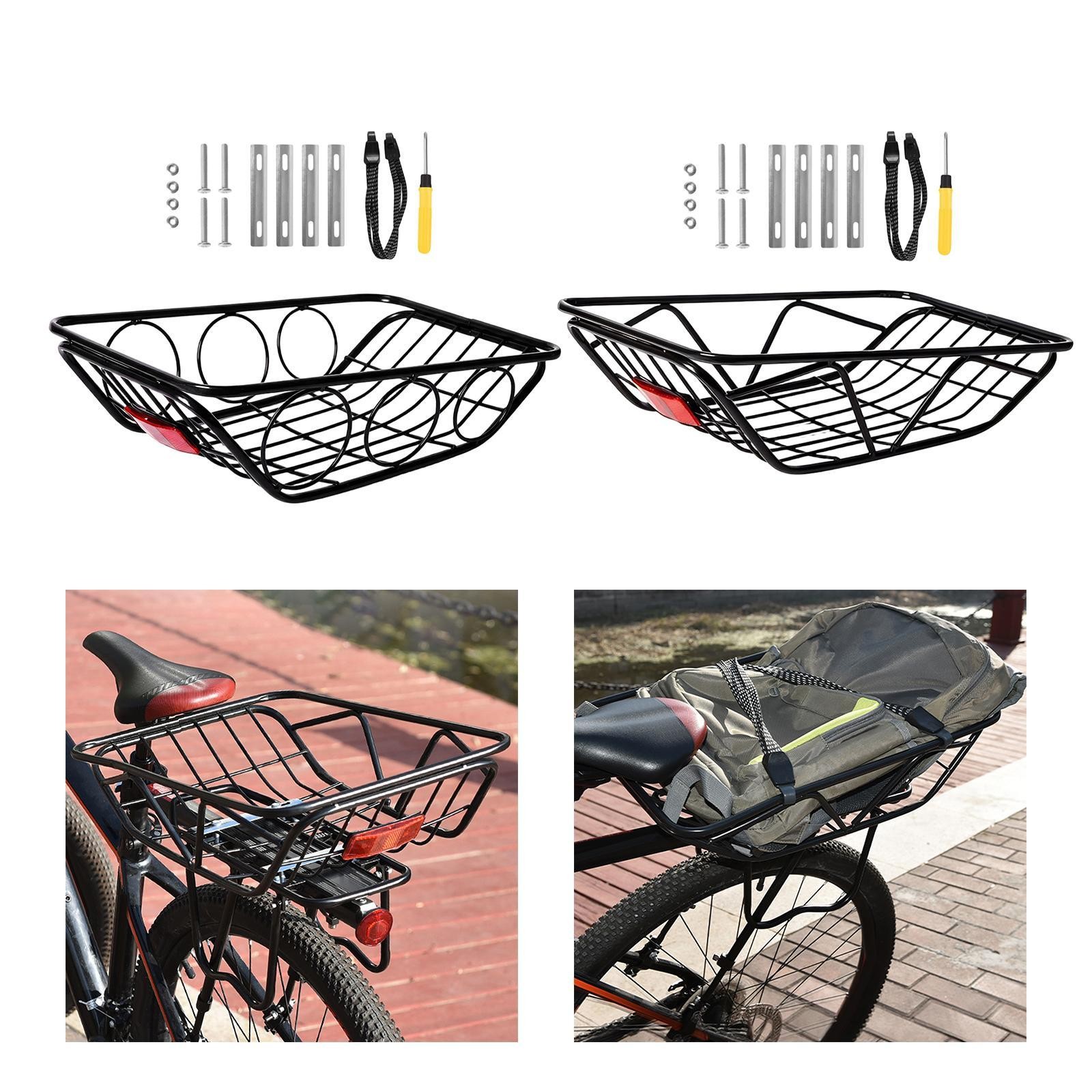 Bike Rear Basket Cargo Storage Thickened with Fixing Hardware and Tool ...