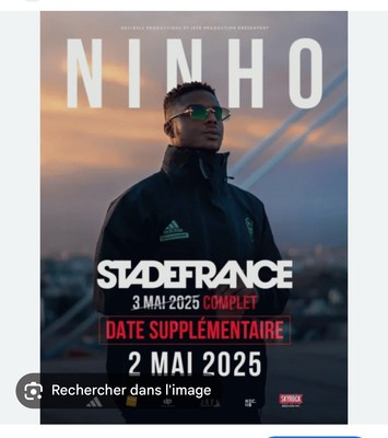 1 Place Ninho 2 Mai Stade De France Catégorie Pelouse Or | eBay