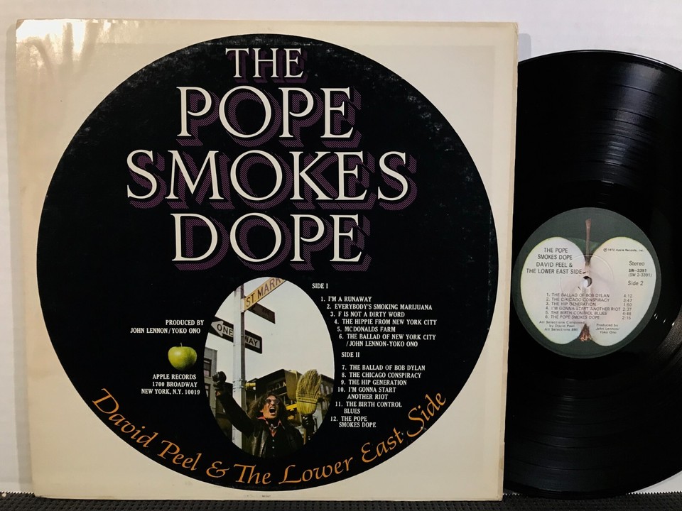 DAVID PEEL & LOWER EAST SIDE The Pope Smokes Dope LP APPLE STEREO 1972 ...