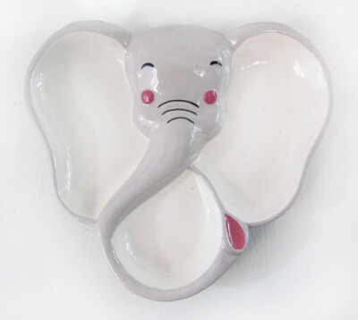 Cute Whimsical Children's Vintage Ceramic Divided Elephant Serving ...