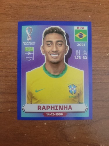 2022 FIFA World Cup Qatar Panini Sticker Blue Parallel RAPHINHA Brazil ...