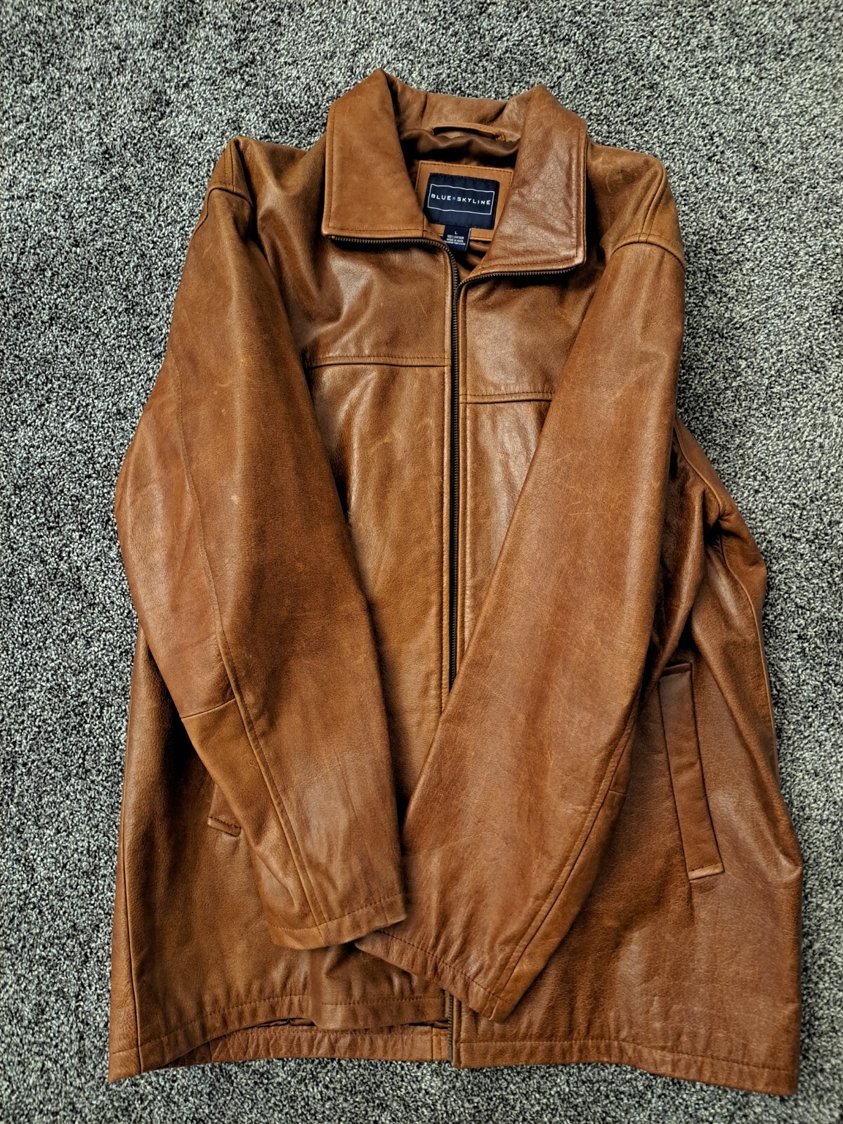 Tan Leather distressed Jacket - Gem