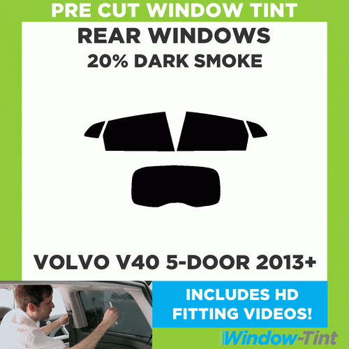 For Volvo V40 5-door 2013+ Pre Cut Window Tint Kit 20% Dark Rear ...