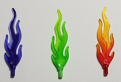 LEGO Large Flame: You Pick! Orange/Red, Purple, Green. Perfect for MOC ...