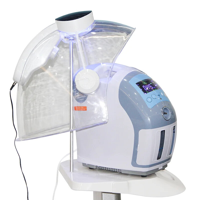 O2toDerm Oxygen Facial Machine with LED Dome Mask Jet Peel & Skin ...