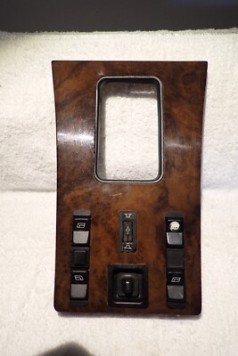 Mercedes W126 shift console Wood Burl Walnut 126683092 WITH ALL CONTROL ...