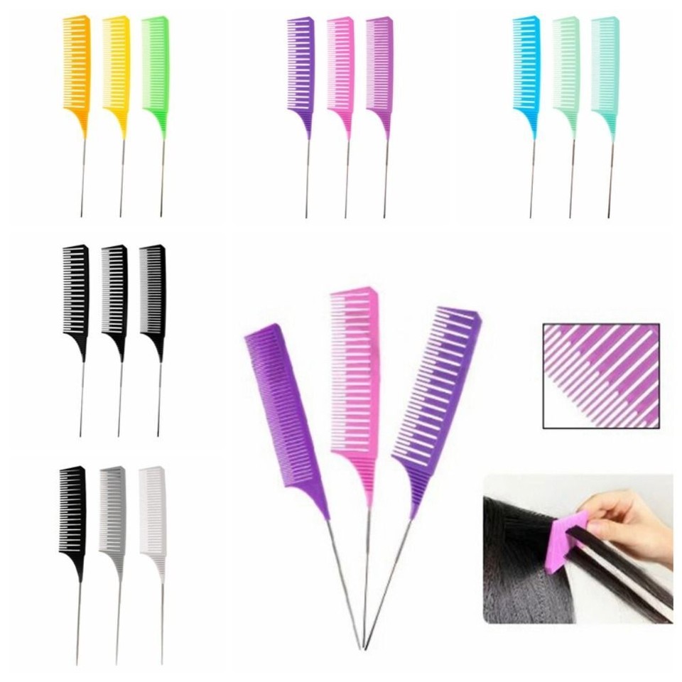 3pcs Sectioning Tailed Comb Set Highlighting Hair Styling Combs | eBay UK