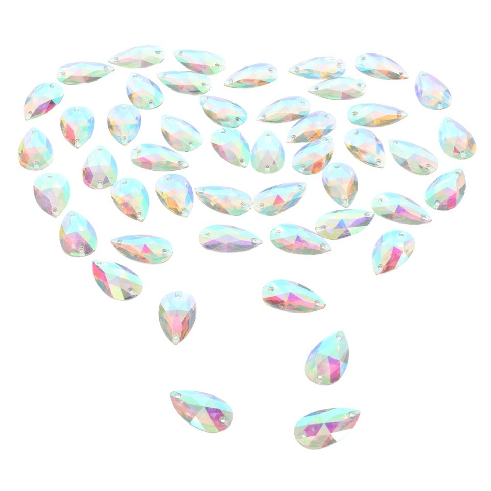 2 Pack Water Drop Resin Drill Brightness Flat Back Rhinestones ...