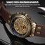 Luxury Men's Automatic Mechanical Wrist Watch Leather Strap Retro ...