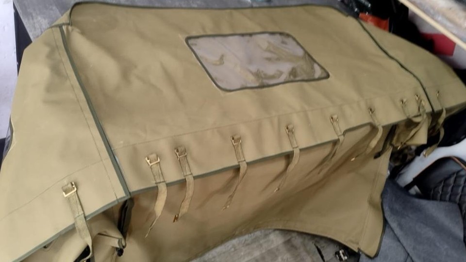 Canvas Soft Top For JEEP WILLYS MB GPW -Correct OD Green/Brown/Black G ...